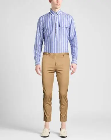 PT TORINO Cotton Blend Tapered Leg Trousers - Camel
