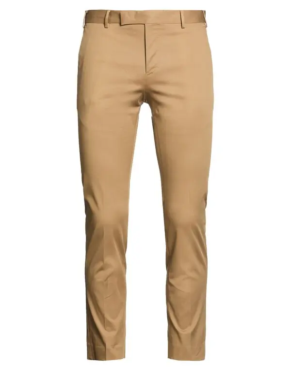 PT TORINO Cotton Blend Tapered Leg Trousers - Camel