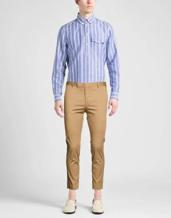 PT TORINO Cotton Blend Tapered Leg Trousers - Camel
