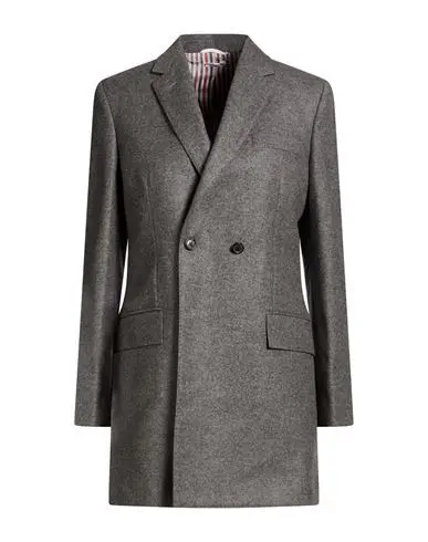 Thom Browne Coat In Virgin Wool - Grey