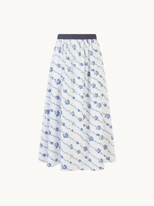 Rosie Assoulin Embroidered A-line Skirt - Blue,white