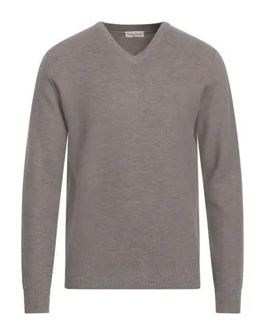 CASHMERE COMPANY Knitted Cashmere Wool V-neck Sweater - Grey