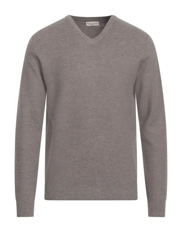 CASHMERE COMPANY V-neck Cashmere And Wool Sweater - Grey