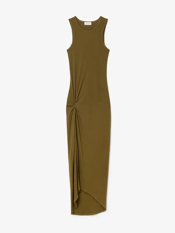 HOUSE OF DAGMAR Knot Tank Dress - Dark Olive Green