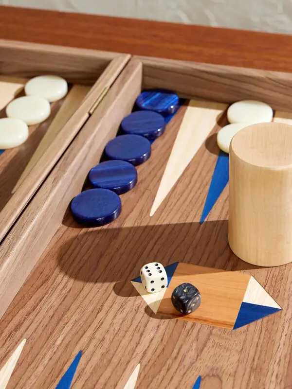 THE CONRAN SHOP Milos Wood Travel Backgammon Set