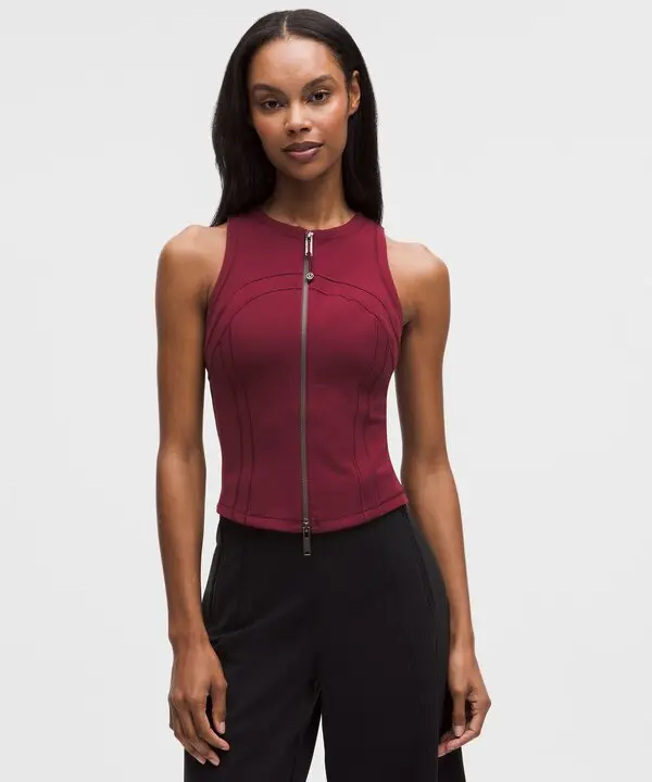 Lululemon Define Full-zip Tank Top - Burgundy Bay