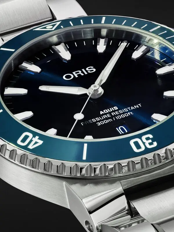 ORIS Aquis Date Stainless Steel Automatic Watch - Blue