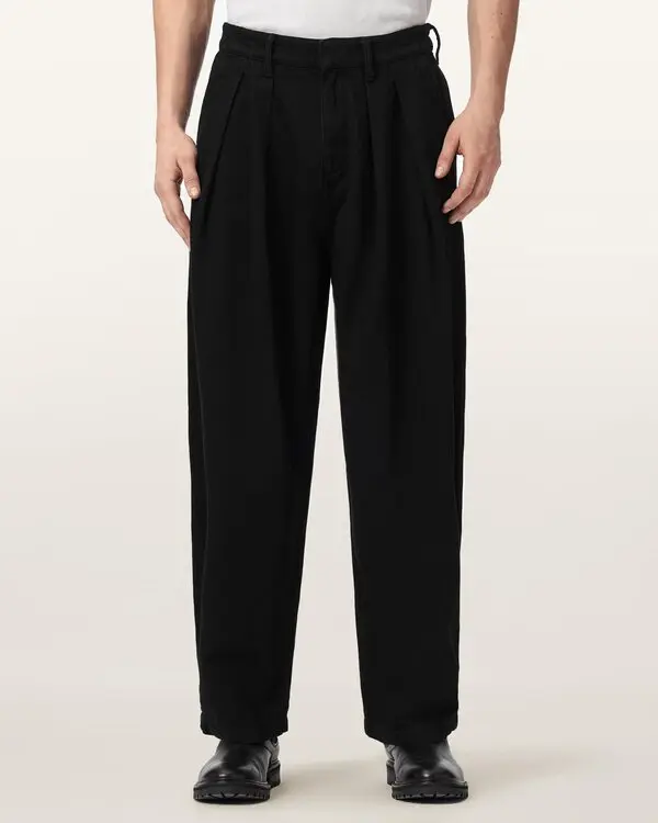 ALLSAINTS Becco Tapered Pleated Trousers - Black