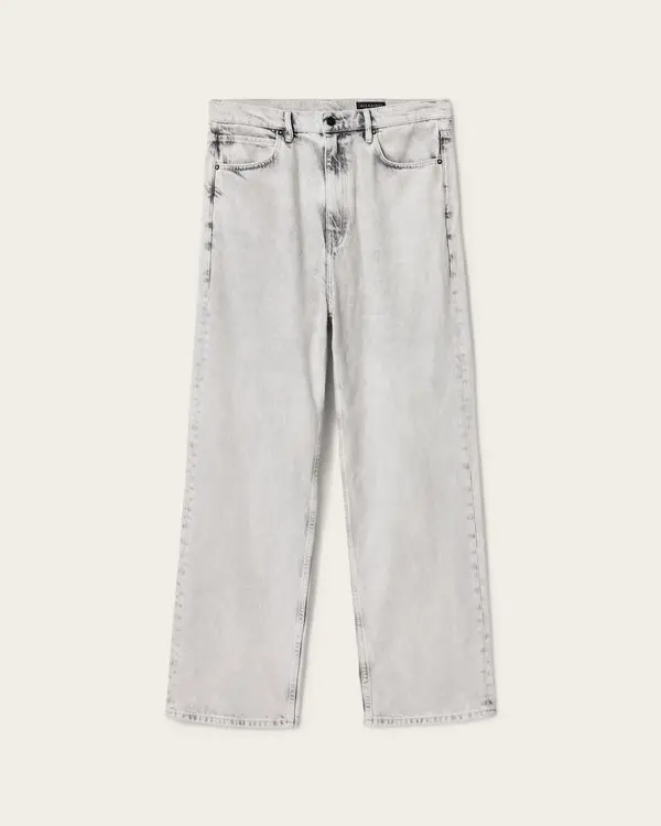 ALLSAINTS Lenny Wide Leg Denim Jeans - Bleached Grey