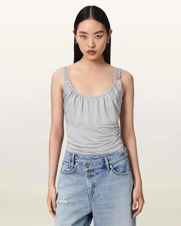 ALLSAINTS Celena Slim Fit Top - Quarry Blue