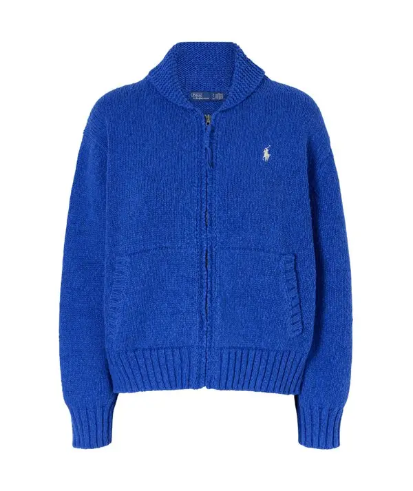 Polo Ralph Lauren Knitted Cotton Zip-up Cardigan - Blue