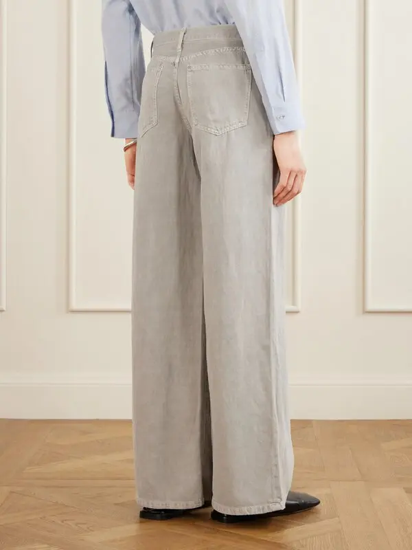 TWP Tiny Dancer Mid-rise Wide-leg Jeans - Gray