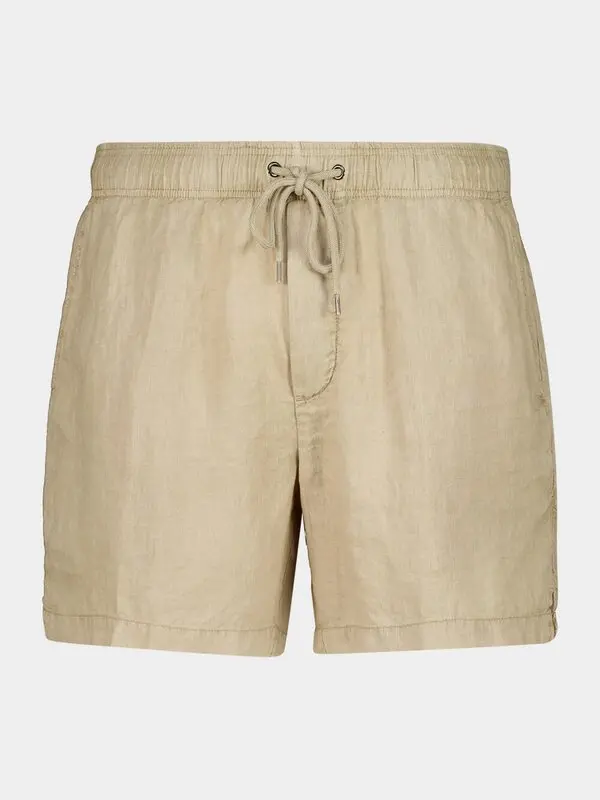 JAMES PERSE Linen Drawstring Shorts - Beige