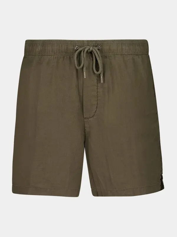 JAMES PERSE Linen Drawstring Shorts - Green