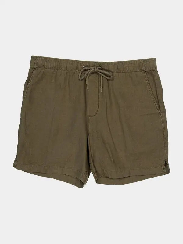 JAMES PERSE Linen Drawstring Shorts - Green