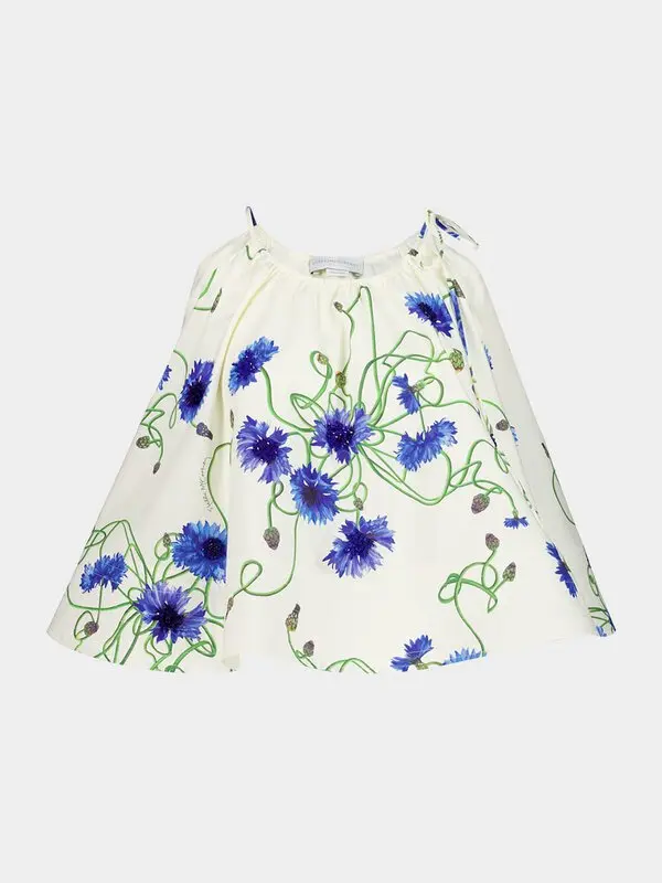 Stella McCartney Cornflower Embroidered Frill Crop Top