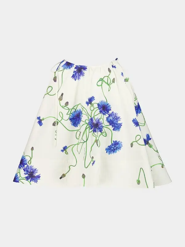 Stella McCartney Cornflower Embroidered Frill Crop Top