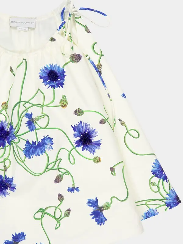 Stella McCartney Cornflower Embroidered Frill Crop Top