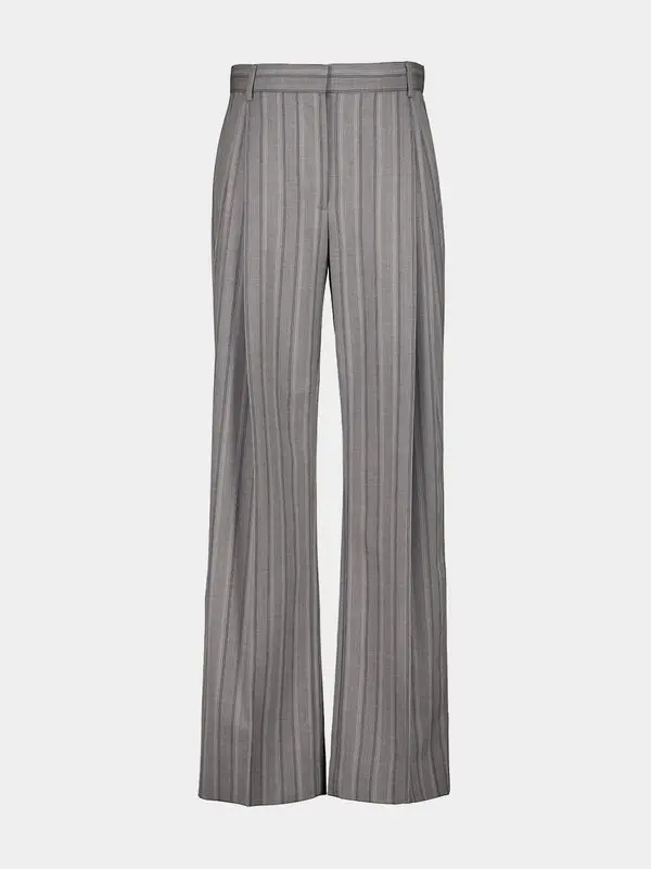 Stella McCartney Melange Striped Trousers - Grey