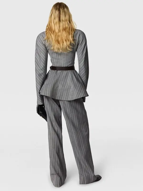 Stella McCartney Melange Striped Trousers - Grey