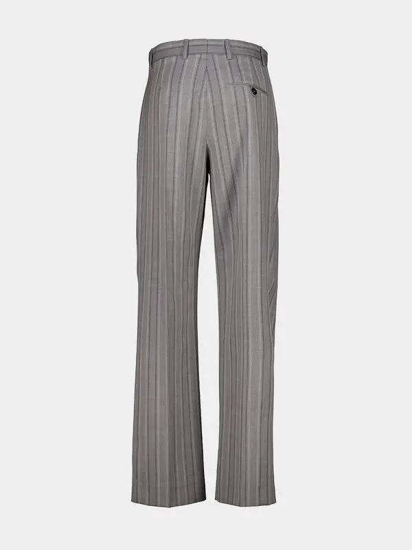 Stella McCartney Melange Striped Trousers - Grey