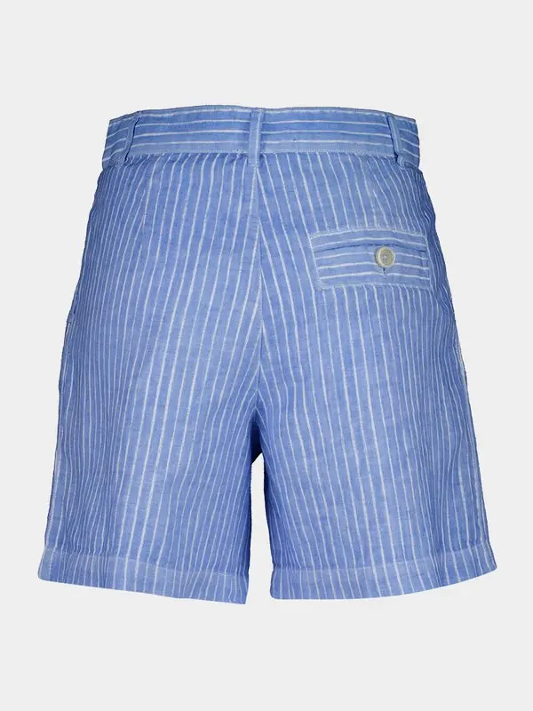 120% Lino Striped Linen Bermuda Shorts