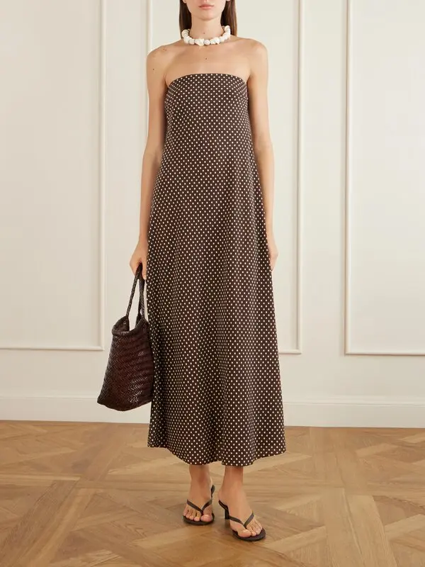 Matteau Bias Polka-dot Silk Crepe De Chine Midi Dress