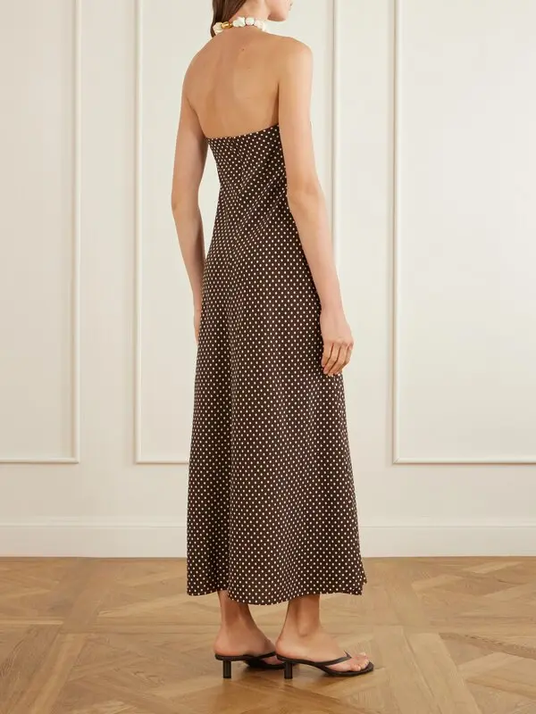 Matteau Bias Polka-dot Silk Crepe De Chine Midi Dress