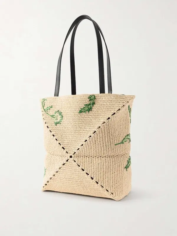 Loewe X Paula's Ibiza Puzzle Fold Raffia Tote Bag