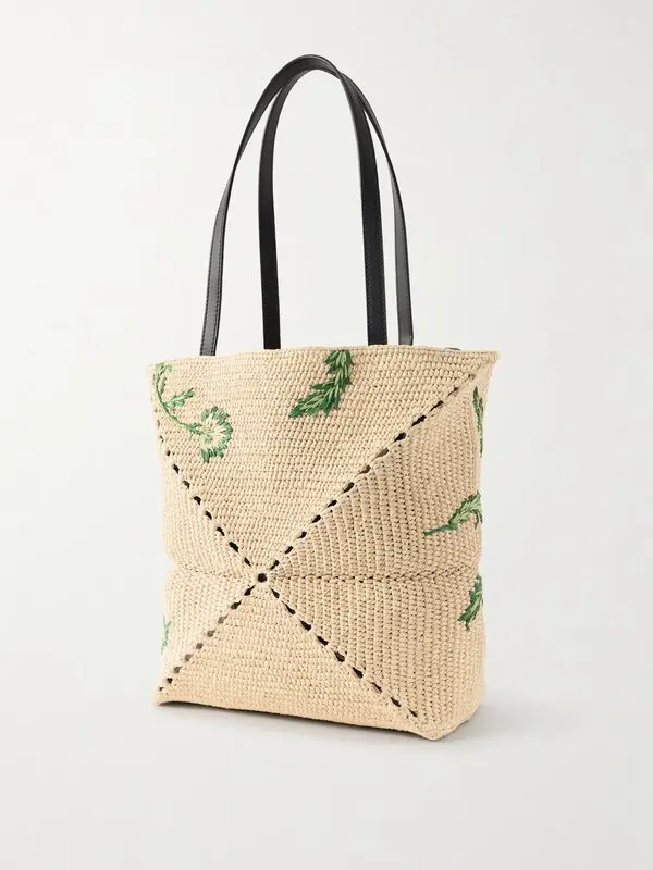 Loewe X Paula's Ibiza Puzzle Fold Raffia Tote Bag - Neutrals