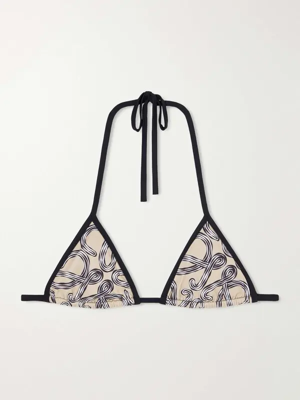 Loewe Printed Jersey Bikini Top - Beige