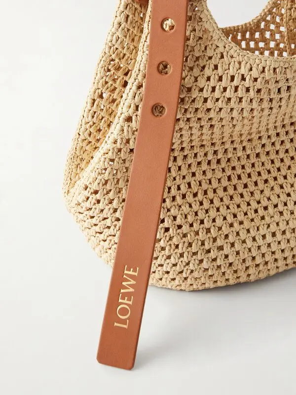 Loewe The Punch Hole Raffia Shoulder Bag - Neutrals