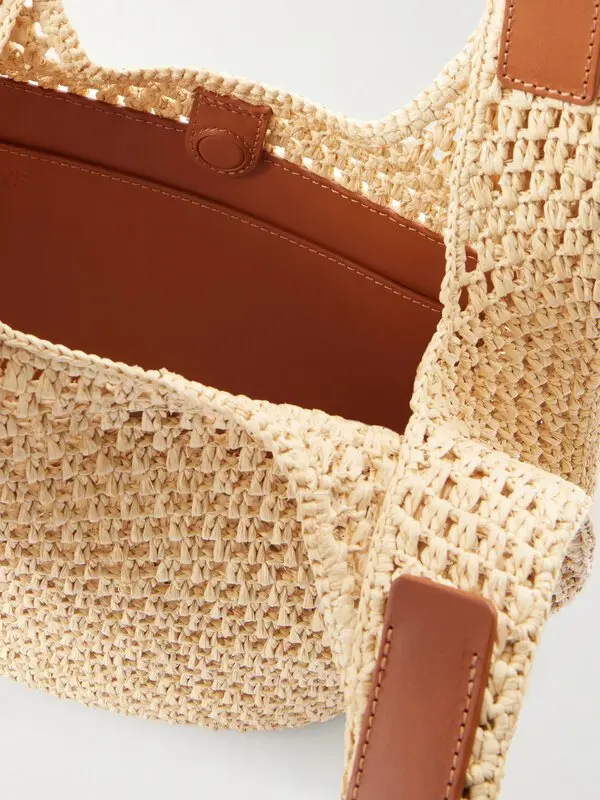 Loewe The Punch Hole Raffia Shoulder Bag - Neutrals