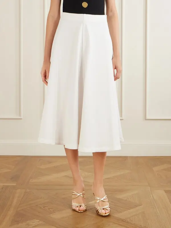 Altuzarra Varda Paneled Cotton-blend Midi Skirt - White