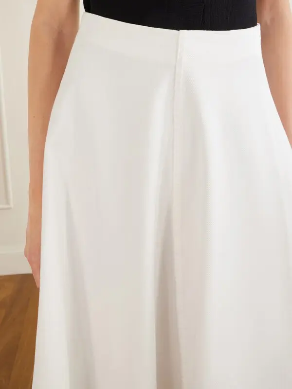 Altuzarra Varda Paneled Cotton-blend Midi Skirt - White