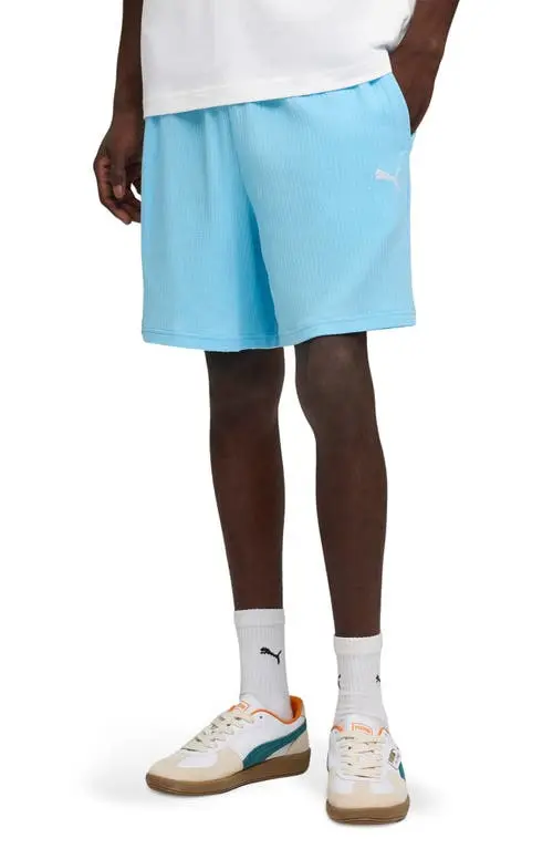 PUMA Waffle Knit Relaxed Fit Shorts - Vibrant Blue