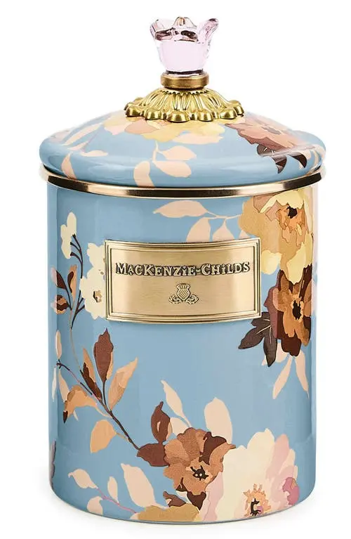MACKENZIE-CHILDS Wild Rose Slate Medium Canister - Blue