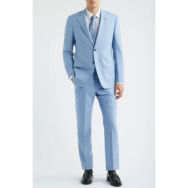 Emporio Armani Mélange Wool & Silk Blend Suit - Light Blue
