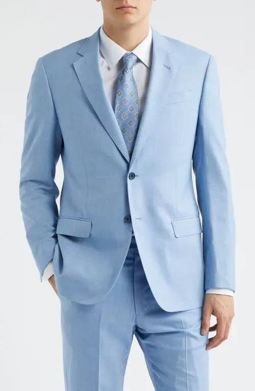 Emporio Armani Mélange Wool & Silk Blend Suit - Light Blue