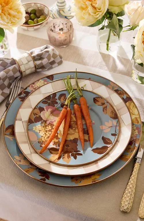 MACKENZIE-CHILDS Wild Rose Slate Salad Plate