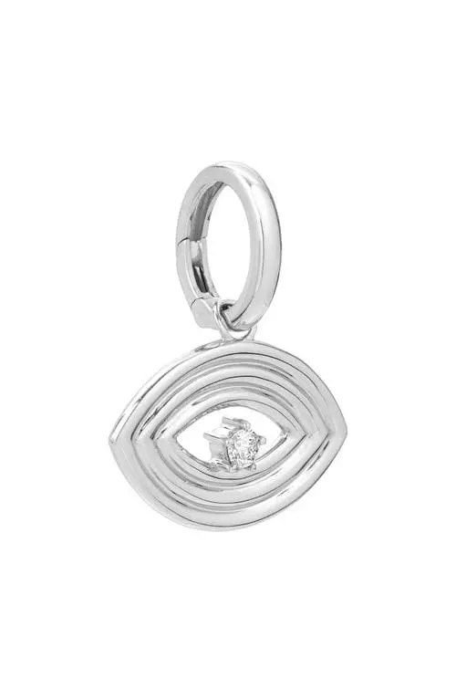 Adina Reyter Evil Eye Mini Charm With Diamond Accent - Sterling Silver