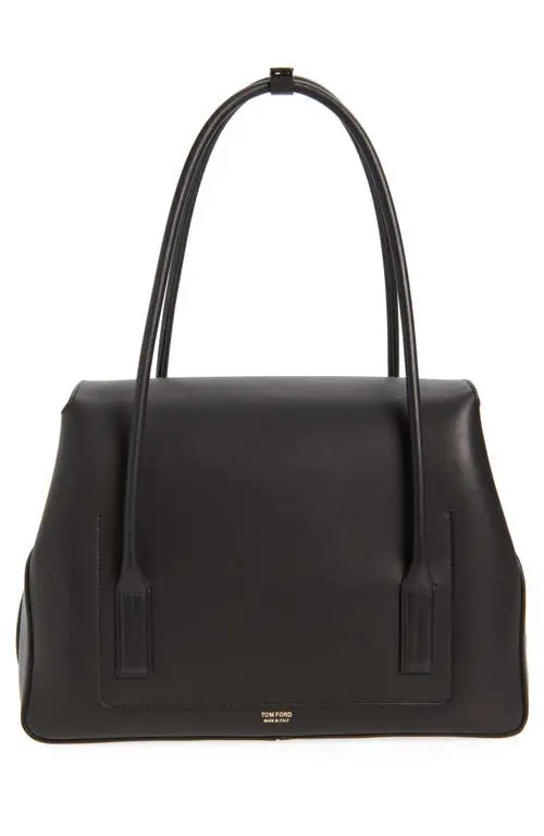 TOM FORD Medium Leather Shoulder Bag - Black
