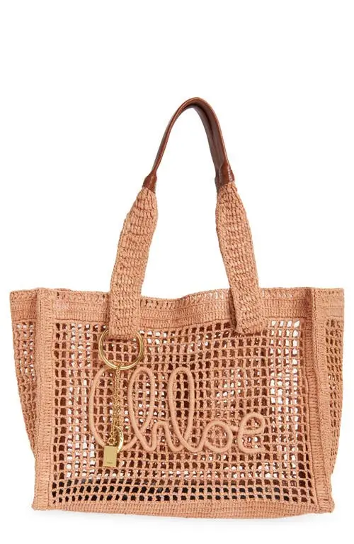 Chloé Crochet Raffia Tote Bag - Summery Beige
