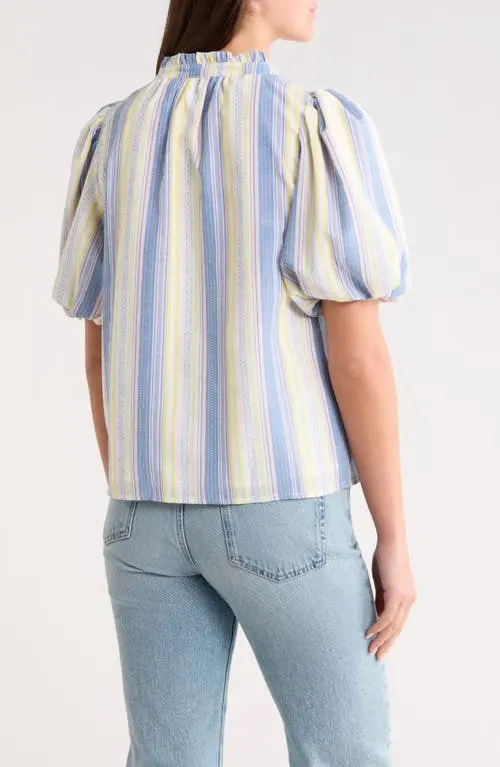 SUGARLIPS Vexie Stripe Gretna Puff Sleeve Top