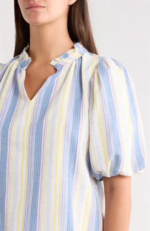SUGARLIPS Vexie Stripe Gretna Puff Sleeve Top