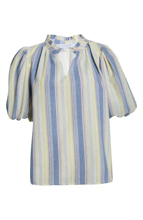 SUGARLIPS Vexie Stripe Gretna Puff Sleeve Top
