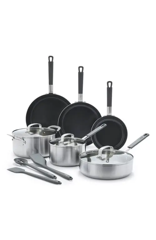 GREENPAN X Bobby Flay Professional Ceramic Nonstick 13-piece Cookware Set - Stainless Steel