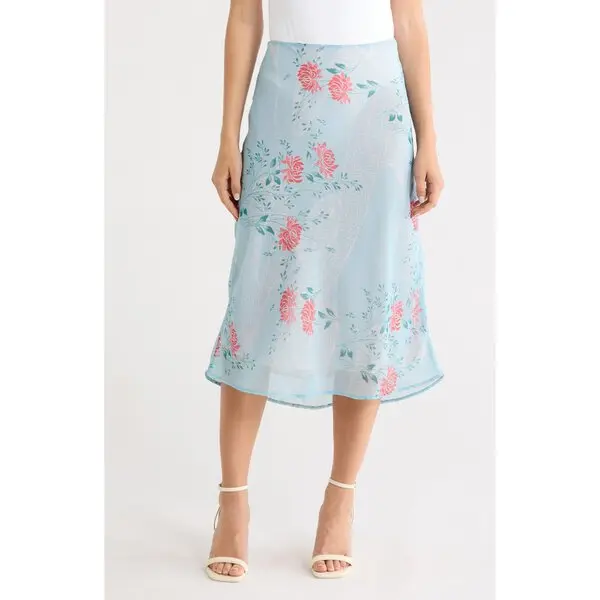 BELLA VENICE The Lawson Floral Skirt - Blue/pink Flower