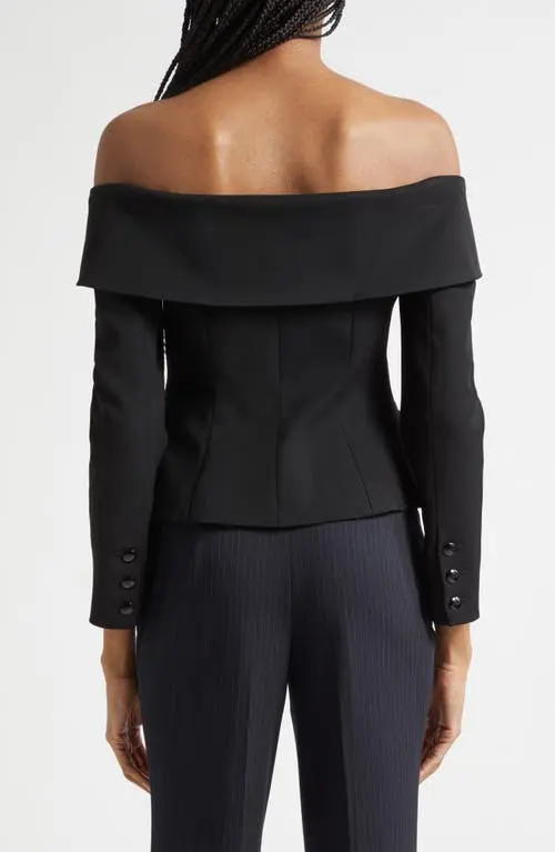 L'Agence Ingrid Off-the-shoulder Blazer Top