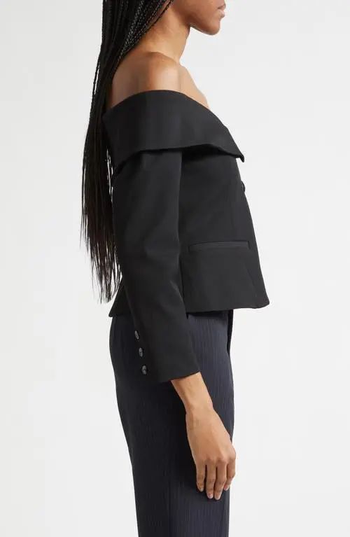 L'Agence Ingrid Off-the-shoulder Blazer Top